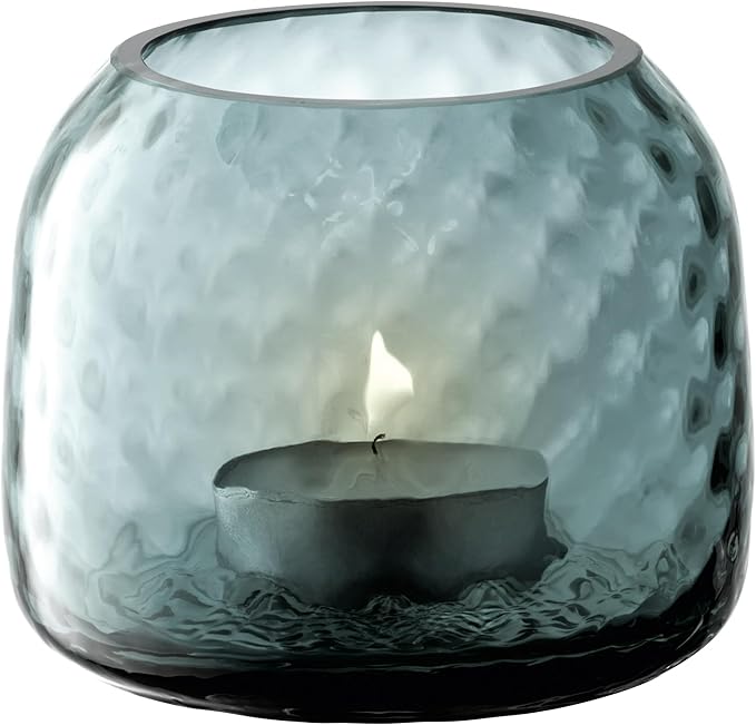 Dapple Tealight Holder Water Blue – Modern Textured Glass – ashop.ae